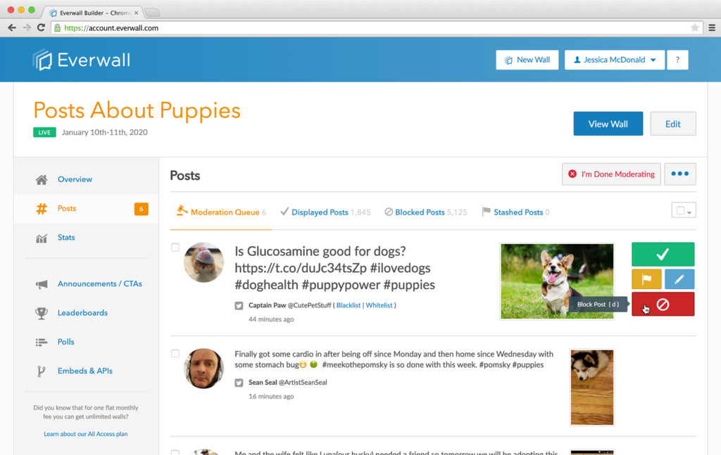 Social Media Hub for Websites