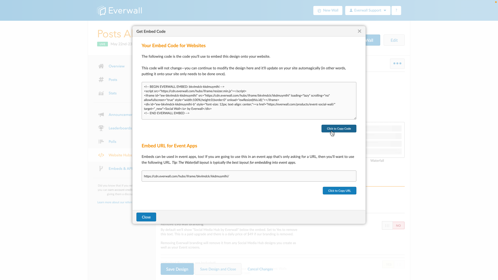 Everwall Social Media Hub For Your Website