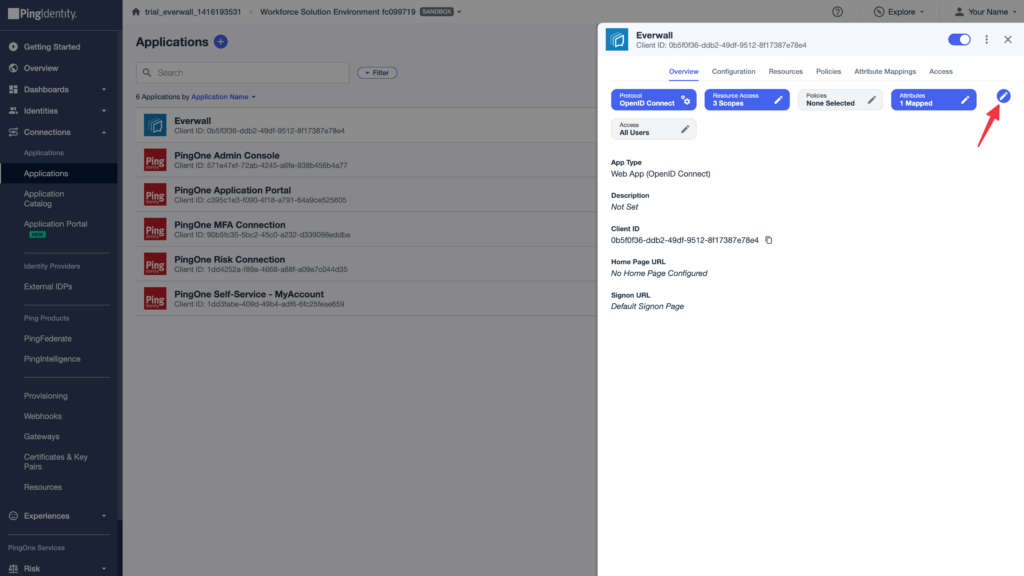 Tutorial: Setting Up Ping Identity for Everwall SSO — Everwall