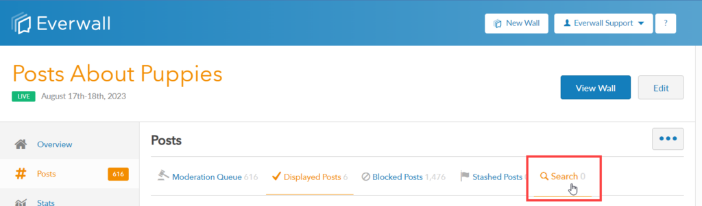 Tutorial: How to Search Posts in Everwall