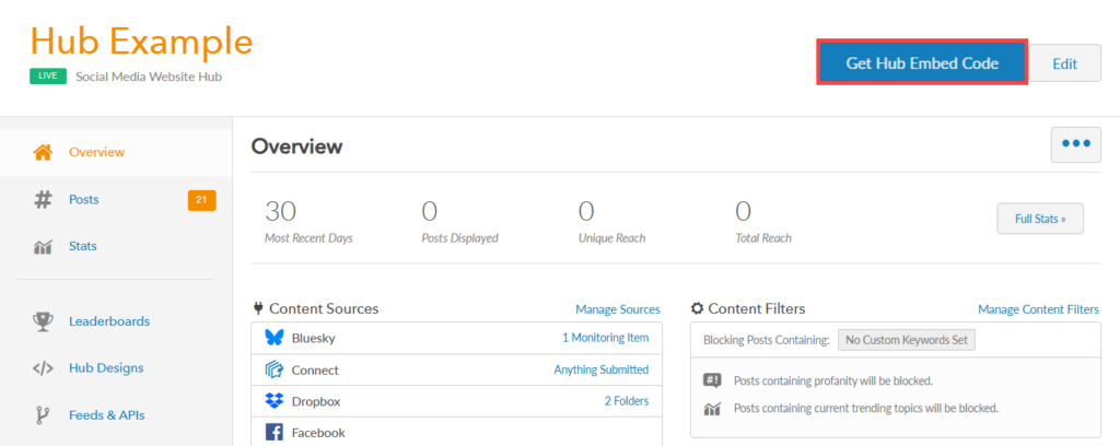 Tutorial: How to Get your Social Media Hub's Embed Code — Everwall